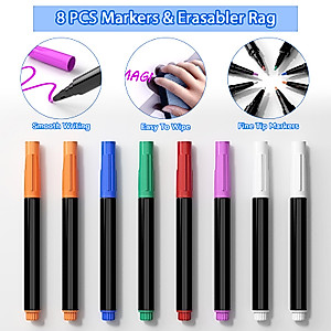 Polegas Magnetic Calendar for Fridge, 16"x12" Acrylic Dry Erase Board, Clear Erasable Refrigerator Monthly Weekly Calendar White Board, Magnet Whiteboard Planner Small Schedule Board to Do List