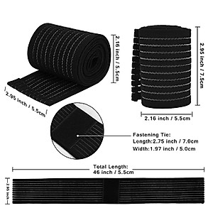 Sports Knee Wraps (Pair) Weight Lifting, Gym Workout, Cross Training WODs,Fitness & Powerlifting - Knee Straps Squats - Compression & Elastic Support (Black)