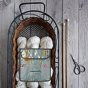 Healifty Hanging Storage Bags 1Pc Knitting Needles Organizer Crochet Needles Bag Crochet Hooks Case Pouch Roll Bag Holder Organizer (White Gray) Embroidery Accessories