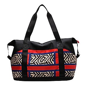 Large Capacity Travel Luggage Bag, Women's Tote Bag to Carry Airplane Fits Under Seat, Men's Short Business Carry-on Sports Gym Dry and Wet Separation Bag（Trend Red）