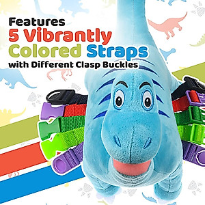 Little Chubby One Sensory Dinosaur Buckle Pillow - 11 Inch - Learning Activity Toy - Educational Toy Helps Develop Motor Skills Problem Solving Color and Number Recognition Ideal for Travel Great Gift