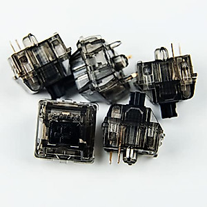 Custom Switch Gateron Ink 5 pin V2 Switches Transparent Smokey Housing Black Red Blue Silent Black Yellow for Mechanical Keyboard (70 PCS, Black Ink)