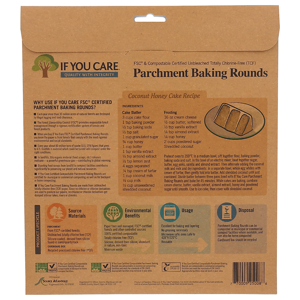 If You Care Parchment Paper Rounds for Baking Cakes, Pies, Tarts – Pack of 24 Circle Liners - Unbleached, Chlorine Free, Greaseproof, Silicone Coated – 9 Inch Diameter