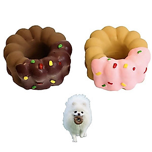GOSUNY TOYS Latex Dog Toys (2-Pack), Cute Donut Dog Toy, Soft Latex Rubber Dog Toys, Squeaky Dog Toys for Small Dogs