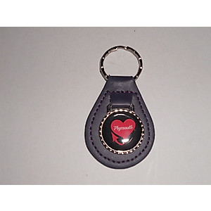 1967 1968 1969 1970 FURY VIP BARRACUDA VALIANT HEART LOGO LEATHER KEYCHAIN - PURPLE