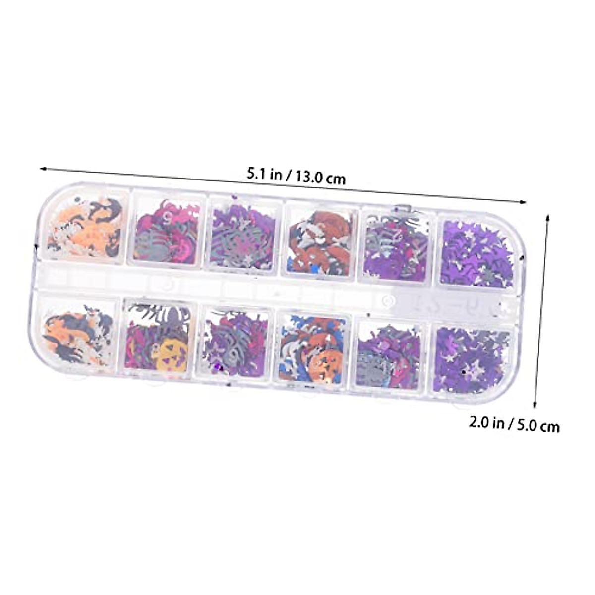 Lurrose 2 Boxes Nail Art Sequins Nail Art Sticker Glitter Stickers Nail Stickers Metallic Halloween Nail Sequins Halloween Body Glitter Halloween Nail Art Glitter Nail Glitter Flash Set 3D