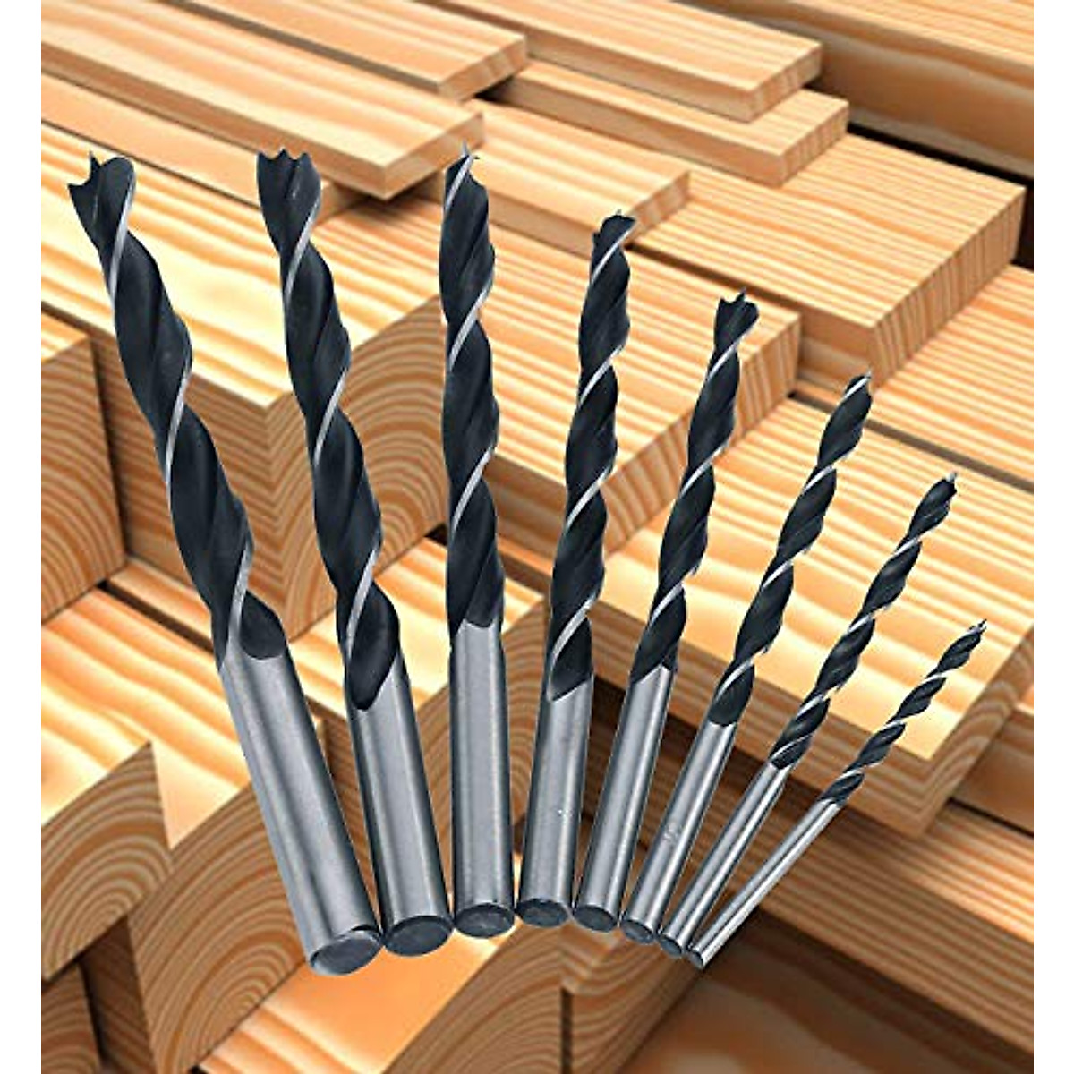 Wood Brad Point Drill Bit Set 3/16 in. 20Pcs Spur Point Stubby Woodworking Drill Bits