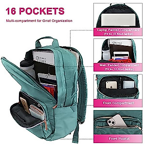 Goloni Classic Basic Backpack Separated Compartment For 15.6" Laptop With Pencil Case For Women,Waterproof High School Bookbag,Lightweight Casual Travel Daypack,Middle School Bag For Girls