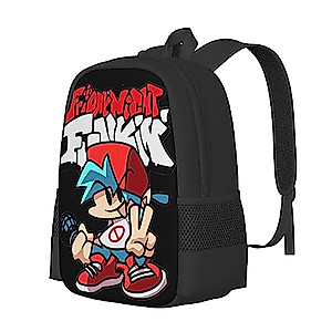 DHOUTSL Backpacks Friday Night Anime Funkin Laptop Backpack Unisex Multipurpose Double Shoulder Bag for Camping Travle Work Hiking Gifts