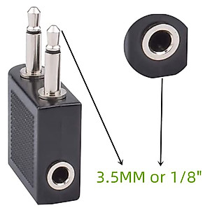 WH-1000XM4 Airplane Headphone Adapter 3.5mm Golden Plated Airline Earphone Adapter for in-Flight Entertainment System Compatible with Sony WH1000XM4 WH-1000XM3 WH-1000XM2 MDR-1000X EX750NA Headphones