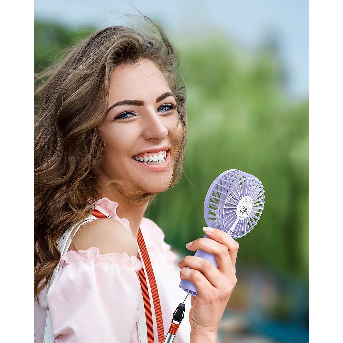 Mini Portable Folding Handheld Fans USB Rechargeable Personal Fan Neck Desktop 4-speed 3-in-1 Silent Handheld small Fan 6-15 hours battery life Suitable for summer travel Camping Outdoor Kids Gift