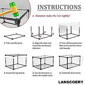 LANSCOERY Shoe Storage Box Stackable Shoe Organizer, Clear Acrylic Foldable Shoe Storage Containers Display Case with Magnetic Side Opening Door for Sneakers, Booties, Pumps, Flats, Heels, Set of 1