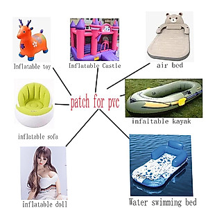 6 Pieces PVC Repair Patch for Inflatable Kayak Boats rafts DIY Repair Patch for Inflatable Toys air Matress (Black)