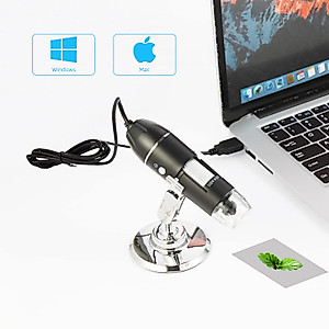 USB Digital Microscope, Handheld 50X-1600X Magnification Endoscope,8 LED Mini Video Camera for Windows 7/8/10 and Mac Linux Android