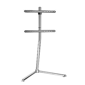 ynVISION.DESIGN Modern Studio TV Floor Stand, Mount & Easel with Adjustable and Swiveling Viewing Angle 49-70 inch (Chrome)