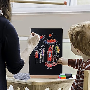 8 x 12" Chalkboard Sign, Reusable Double Sided Small Chalkboard Signs with Wooden Base Stand, Menu Chalk Board Sign Store Food Signs for Party, Tables Decoration, Bar and Restaurant (1 Pack)