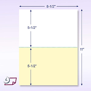 NextDayLabels - Pack of 500 Sheets 8-1/2 x 11" 2 Part Perforated Paper, Great for Invoices, Receipt, Statement etc. (White/Yellow)