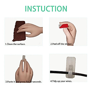 WISTTUPER Adhesive Hooks for Outdoor String Light, Cable Clip for Christmas Light Outdoors String Lights Clip,Adhesive for Patio Hold Fence Hangers and Christmas Lighting Strips Hook (Clear)