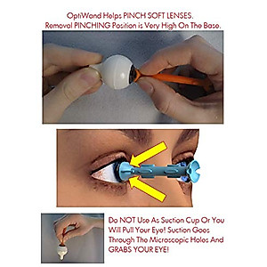 OptiWand 2 Pack Soft Contact Lens Insertion & Removal Tool. Not a Suction Cup for Soft Lens Removal. It Will Help Pinch The Soft Lens. Eye Lens Installer Extractor Applicator Remover Inserter Device