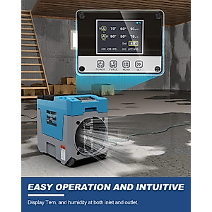 AlorAir 180 PPD Commercial Dehumidifier with Pump, 28 Gallons Heavy Duty Industrial Dehumidifiers Water Damage Restoration Dehumidifiers, Compact Design, for Homes Basements, Garages, and Crawl Space