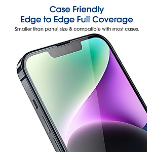 amFilm Screen Protector OneTouch for iPhone 14 Plus 6.7" 2022 iPhone 13 Pro Max 6.7" 2021 with Easy Installation Kit, Full Coverage Case Friendly, Tempered Glass, 2 Pack