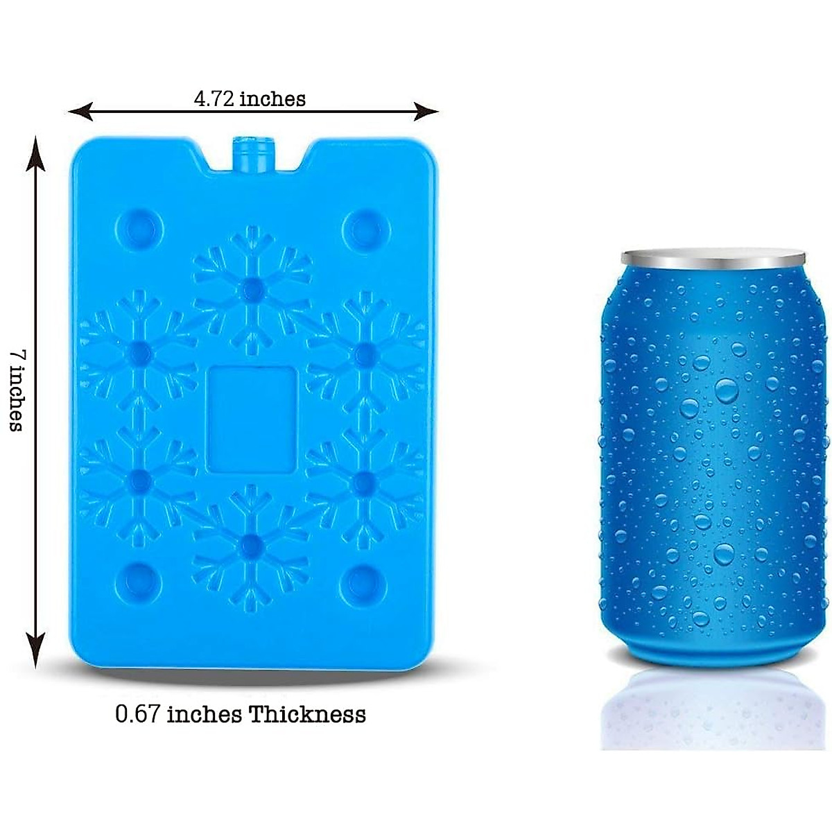 BLUE ELE BE01 Ice Pack for Lunch Box and Cooler, BPA Free, Reusable and Long Lasting, Slim and Lightweight Design for Kids, Set of 4, Fun & Colorful