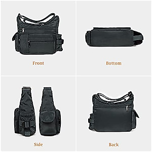 VOLGANIK ROCK RFID Anti Thief Crossbody Bag for Women Waterproof Shoulder Bag Messenger Bag Casual Nylon Purse Handbag