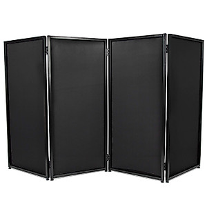 HECASA DJ Foldable Facade Portable Event Booth Screen White/Black Scrim Metal Frame Booth w/Travel Bag Case