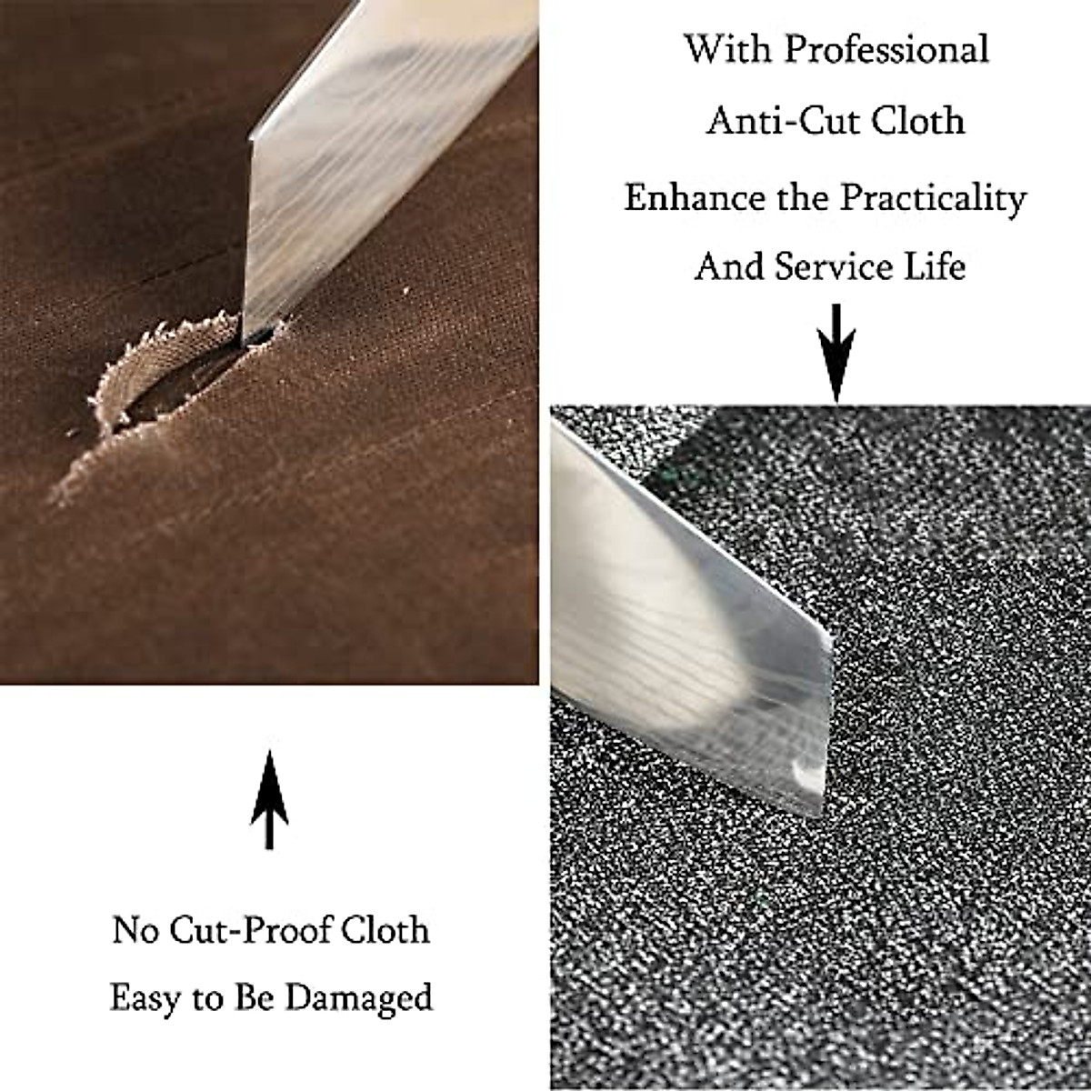 Knife Roll Bags, 16oz Waxed Canvas Knife Holder (5 Slots & Specialized Anti Cutting Fabric), Multi-Purpose Knife Pouch with Tie Rope, Khaki