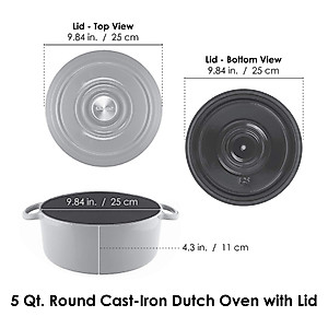 Chantal Enameled Cast Iron Cookware, 5 quart Dutch Oven, Cobalt Blue