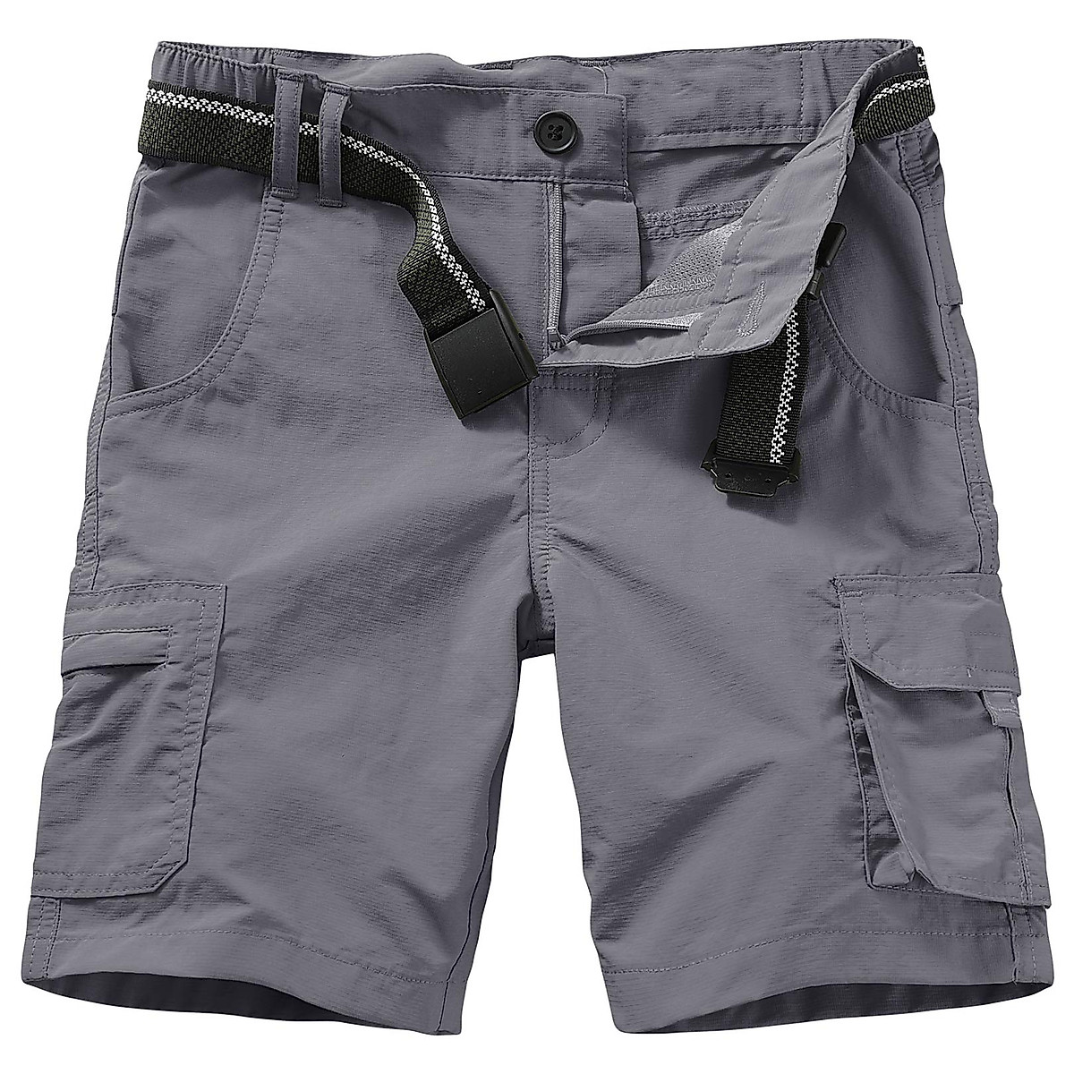 Asfixiado Kids' Boys' Cargo Shorts Outdoor Quick Dry Elastic Waist Fishing Camping Casual Fishing Cargo Shorts #9048 Grey-XS