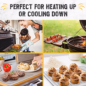 Checkered Chef Cooling Rack - Set of 2 Stainless Steel, Oven Safe Grid Wire Racks for Cooking & Baking - 8” x 11 ¾"