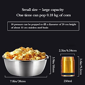 Chinese Popcorn Maker Popcorn Machine, Retro Nostalgia Mini Popcorn Machine Suitable for Corn Rice Soybean Mung Bean Red Bean
