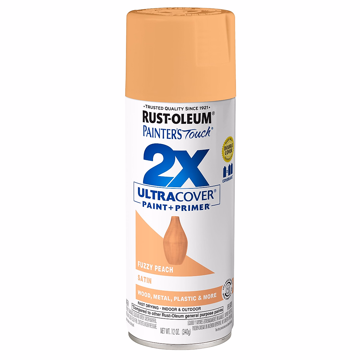Rust-Oleum 389908- Painter's Touch 2X Ultra Cover Spray Paint, 12 oz, Fuzzy Peach