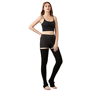 Henwarry 27 or 34 Inch Length Leg Warmers Knit Over the Knee Extra Long Winter Soft Thick Thigh High Footless Socks for Women (34 Inch, A01-Black)