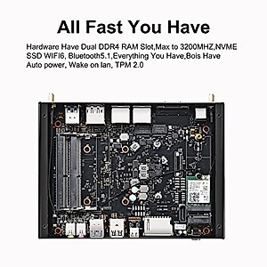 Mini PC Fanless,Intel Core i7 10510U (Up to 4.9GHZ),Windows 11 Pro/Linux, Slient Desktop Computer,16G DDR4 1TB NVME SSD, Metal Case,Dual Gigabit Ethernet,Support Auto Power on