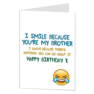 Funny Brother Birthday Cards Perfect For Big Older 40th 50th 60th 70th Blank Inside To Add Your Own Personal Greeting