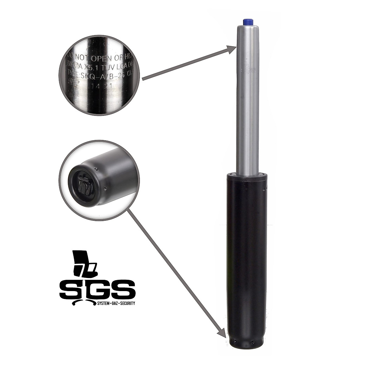 SGS-Office Chair Cylinder Replacement Parts-6 Inches-Tall Person-Gas Lift with Standard Diameters-Hydraulic Pneumatic Piston Can Be Used for Desk Chairs, Executive, Computer Chairs