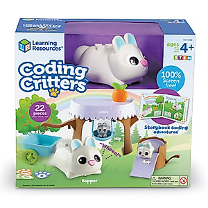 Learning Resources Coding Critters Bopper - 22 Pieces, Ages 4+,Screen-Free Early Coding Toy for Kids, Interactive STEM Coding Pet, Preschool Learning Toys