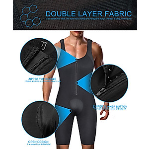 DoLoveY Men's Shapewear Bodysuit Full Body Shaper Compression Slimming Suit Breathable 3X-Large