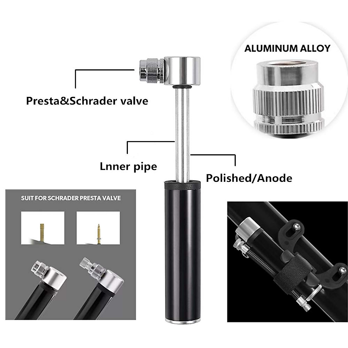 Bike Tire Repair Tool Kit, Frame Front Beam Bag & Mini Bike Pump & 16 In 1 Multi-Function, Bike Tire Lever & Suitable for Presta and Schrader Non-adhesive Puncture Repair Kit , for Road Mountain BMX