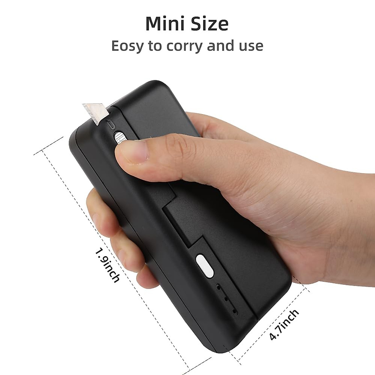 Mini Bag Sealer, USB Charger Potato Chip Bags Heat Sealer Capper, Reseals Snack Plastic Bag Heat Seal and Cutter, Sealing Machine Vacuum Impulse For Mylar Cereal Bags, Keep Food Fresh (Black)