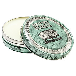 REUZEL Green Pomade Grease, Medium Hold, 4 oz.