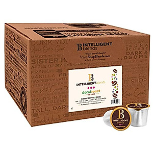 Intelligent Blends Dark Roast Decaf Coffee Pods, 100ct. Solar Energy Produced Recyclable Single Serve Swiss Water Processed Decaf Coffee Pods - 100% Arabica Coffee California Roasted, KCup Compatible
