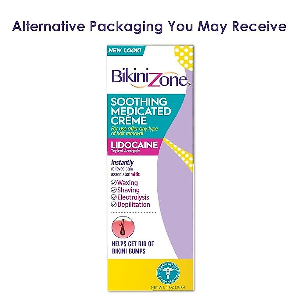 Bikini Zone Medicated After Shave Crème with Soothing Lidocaine, 1 Oz, 1 Pack