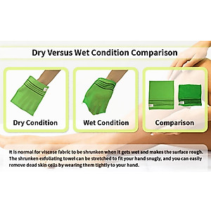 8 pcs Asian Exfoliating Bath Washcloth - Red & Green