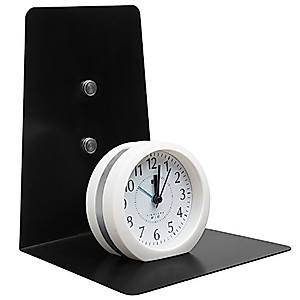 MyGift Modern 7-Inch Rectangular Black Metal Floating Accent Shelf, Set of 2