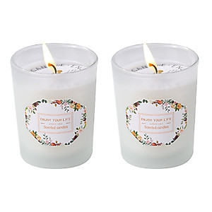 2pack Scented Candle English pear Freesia, 30 Hour Burn,Jar Candle Scented Candles for Home| Spring Candles| Withe Jar Candle|Soy Candles,Long Lasting Candles |for Men & Women Candles Gifts