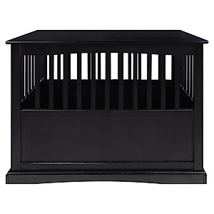 Casual Home Wooden Large Pet Crate, End Table, (Black, 24"W x 36.5"D x 29.25"H)