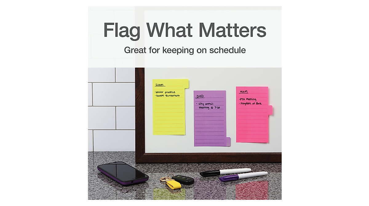 Redi-Tag Divider Sticky Notes: Tabbed, Ruled 4x6 - Organize & Note